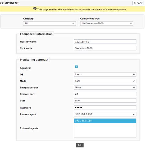 how to monitor ibm storwize v7000 storage system using eg enterprise