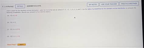 Solved Draw A Graph For The Standard Normal Distribution Chegg