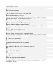 Understanding Enzyme Activity Key Questions Answered Course Hero