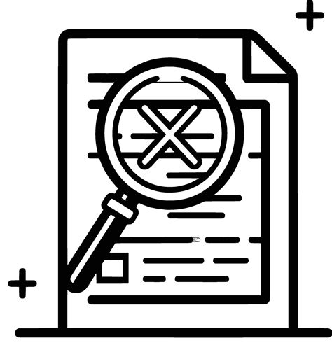Line Icon Of Magnifying Glass Over Document With X 47622901 Vector Art At Vecteezy