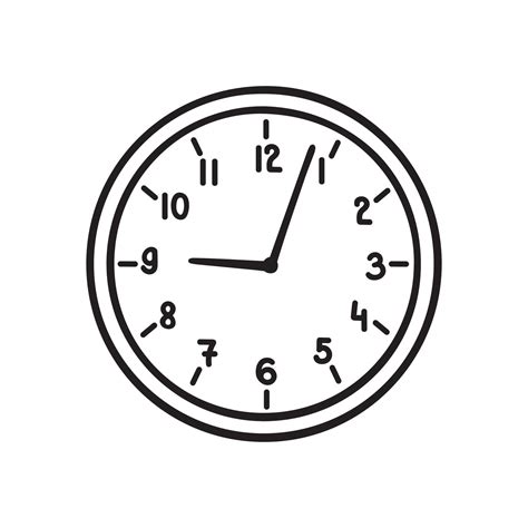 Hand Drawn Wall Clock Doodle Icon Vector Illustration Isolated On White Background 12881448