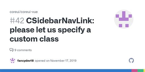 Csidebarnavlink Please Let Us Specify A Custom Class Issue