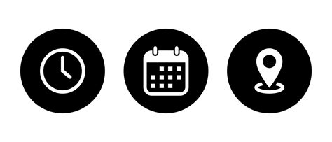 Time Date And Address Icon Vector Isolated On Circle Background 21739735 Vector Art At Vecteezy