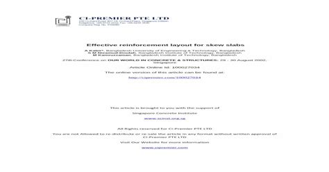 Pdf Effective Reinforcement Layout For Skew Slabs Ci · Pdf Fileeffective Reinforcement