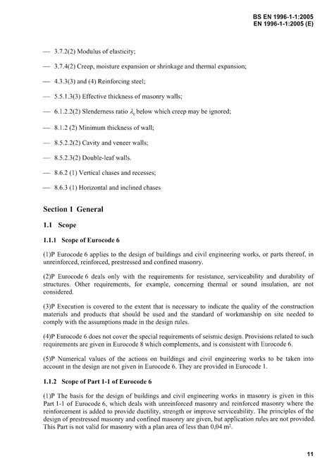 En 1996 1 1 Eurocode 6 Design Of Masonry Structures Part 1 1 General Rules For Reinforced Pdf