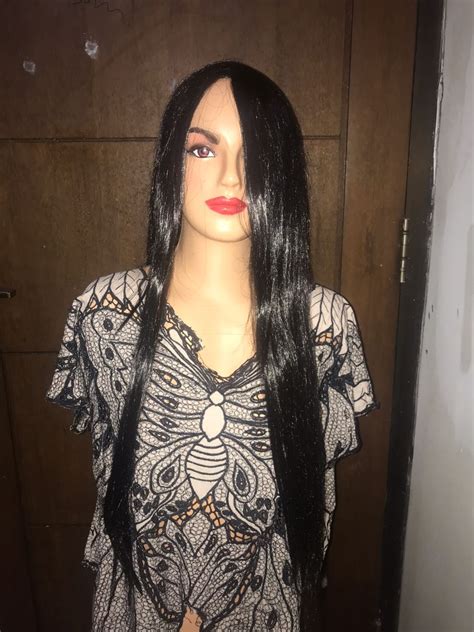 Wig Rambut Palsu Hitam Panjang Fesyen Wanita Aksesoris Di Carousell
