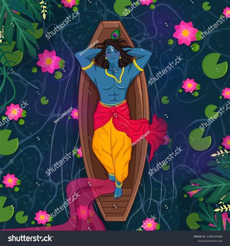 Vector Art Lord Krishna Digital Art Stock Illustration 2298749389