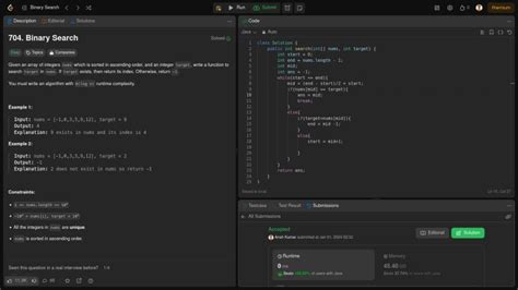 Day 82 Of 100daysofcode Binary Search Ansh Kumar Posted On The Topic Linkedin