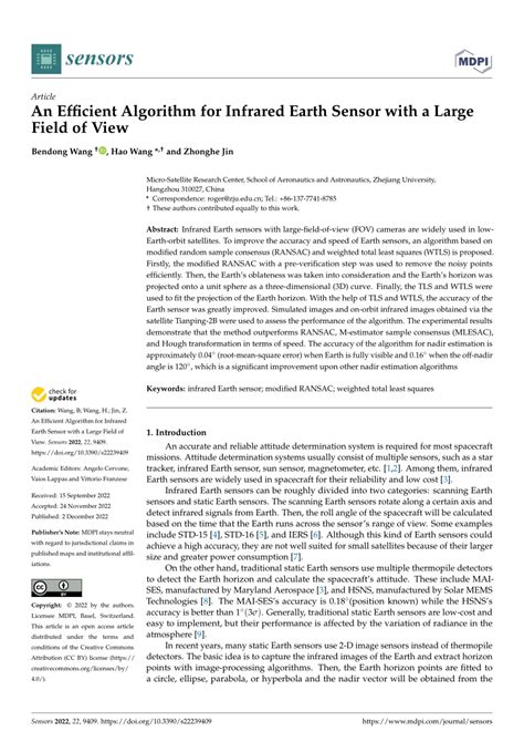 Pdf An Efficient Algorithm For Infrared Earth Sensor With A Large Field Of View Pdf An Efficient Algorithm For Infrared Earth Sensor With A Large Field Of View