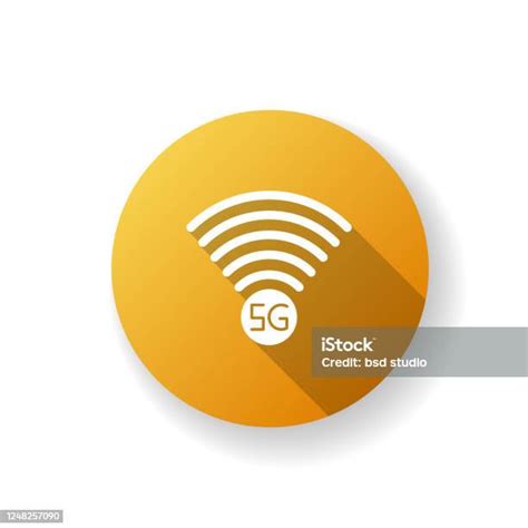 5g 신호 표시기 오렌지 플랫 디자인 긴 그림자 문말 아이콘 인터넷 연결 품질 모바일 셀룰러 네트워크 무선 기술 실루엣 Rgb 컬러 일러스트 0명에 대한 스톡 벡터 아트 및