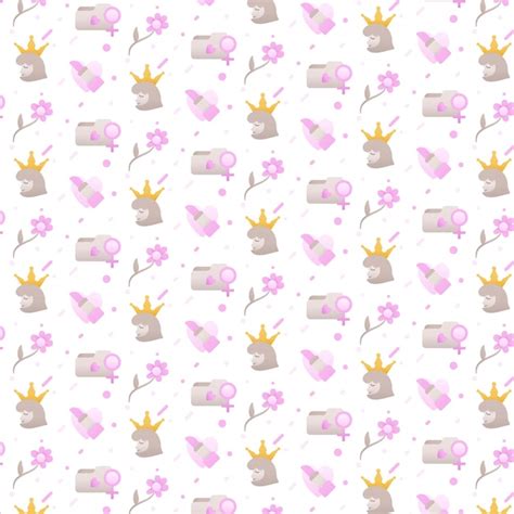 Premium Vector Cute Female Queen Pattern Background