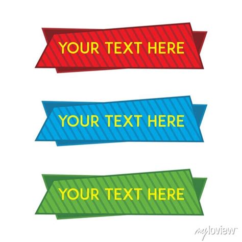 Banner Set Text Box Title Box Speech Text Speech Title Frame Wall Mural • Murals Buttons