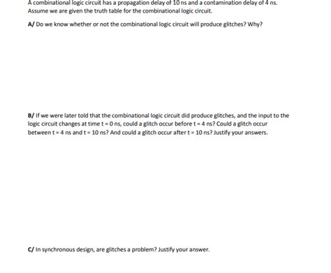 A Combinational Logic Circuit Has A Propagation Delay