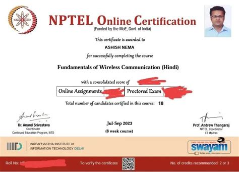 Ashish Nema On Linkedin Nptel Certificate For Online Certification Course