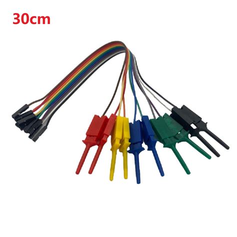 Betor 30cm1ft 10 Needle Hook Clamp Kit 5 Color Logic Analyzer Cable Clamp Probe Female Head