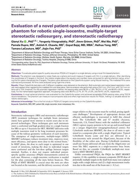 Pdf Evaluation Of A Novel Patient Specific Quality Assurance Phantom For Robotic Single
