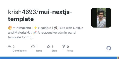 Github Krish4693mui Nextjs Template 🎨 Minimalistic ⚡ Scalable 🛠