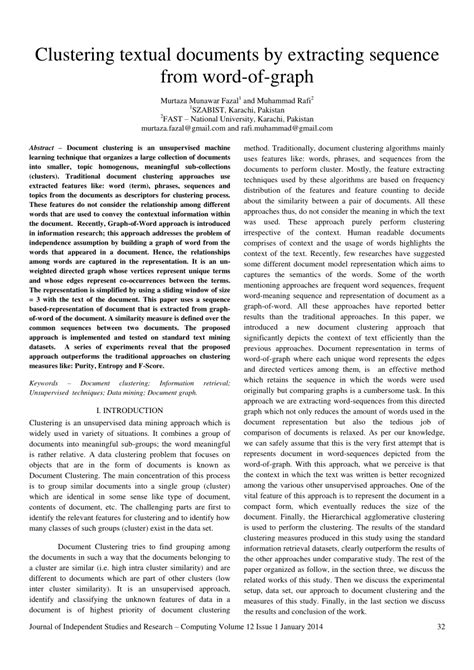pdf clustering textual documents by extracting sequence from word of