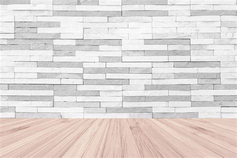 بک گراند دیوار آجری سفید و کف چوبی کد محصول 149848
