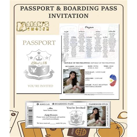 Passport Passbook And Boarding Pass Invitation Any Theme Birthday