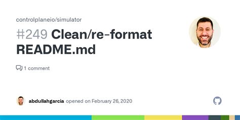 Cleanre Format Readmemd · Issue 249 · Controlplaneiosimulator · Github