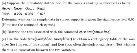 Problem R Simulation Study And Use The Following Chegg Com
