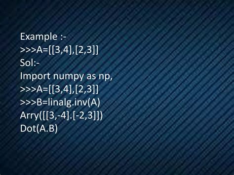 Linear Algebra In Python Pptx