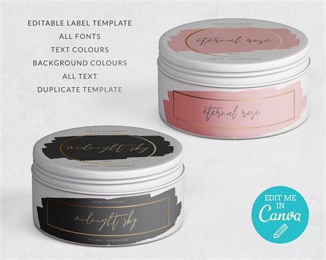 Minimalist Candle Tin Label Template Gold Wrap Around Label