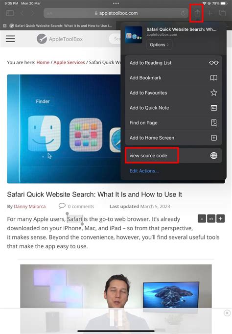 How To View Web Page Source On Iphoneipad 7 Methods Appletoolbox