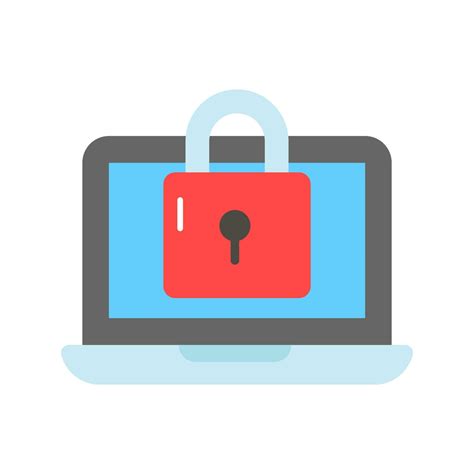 Padlock With Laptop Denoting Vector Of Laptop Security In Modern Style 24149748 Vector Art At