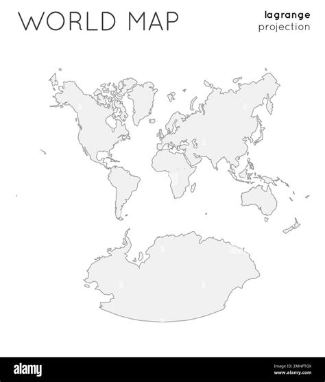 World Map Globe In Lagrange Projection Plain Style Outline Vector Illustration Stock Vector