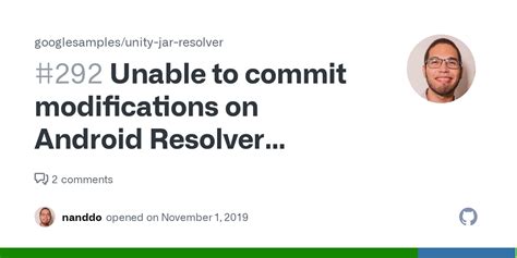 Unable To Commit Modifications On Android Resolver Settings · Issue
