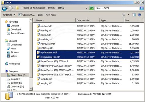 sql server 2008 restore database