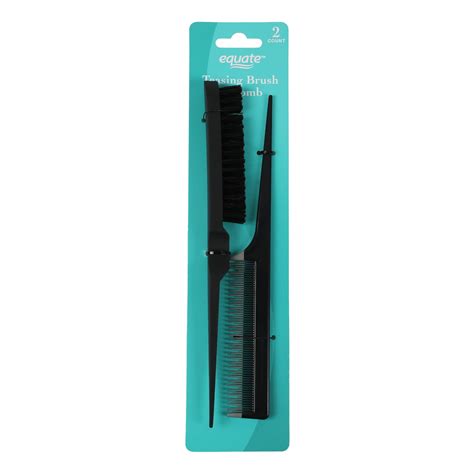 Equate Teasing Brush And Comb To Add Volume And Texture To Hair Black