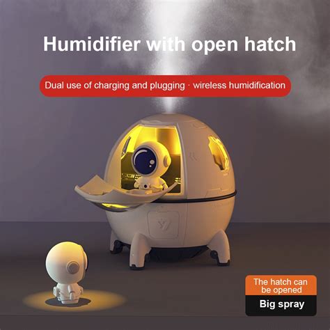 เครื่องพ่นอโรม่าไร้สาย เครื่องพ่นอโรมา ไฟ Led เพิ่มความชื้นในอากาศ ทําความชื้น Space Capsule