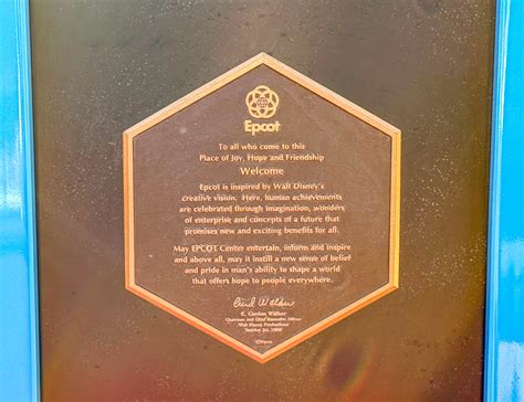 Photos New Dedication Plaque Arrives At Epcot