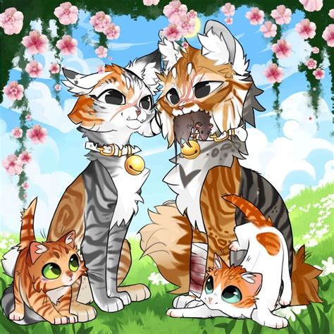 Two Cats In The Snow With Pink Flowers Warrior Cats Duos Whitestorm