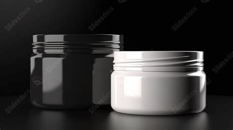 무료 미용 제품을 위한 3d 렌더링된 화장품 용기 모형 맞춤형 알루미늄 원형 주석 Ppt 배경 Slidesdocs
