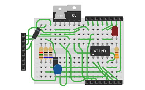 Circuit Design Attiny Tinkercad