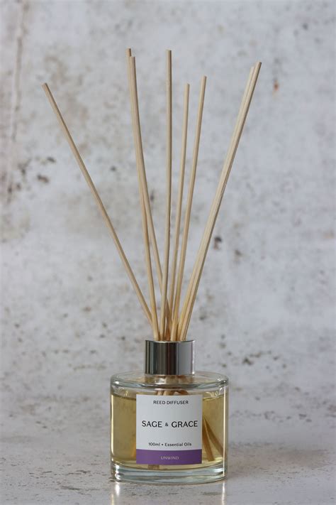 Unwind Essential Oil Reed Diffuser Sage And Grace Uk