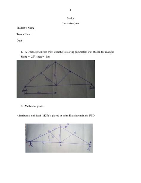 Solution Truss Analysis Studypool