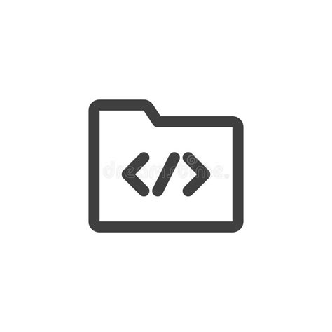 Folder Coding Glyphs Icon Stock Illustration Illustration Of