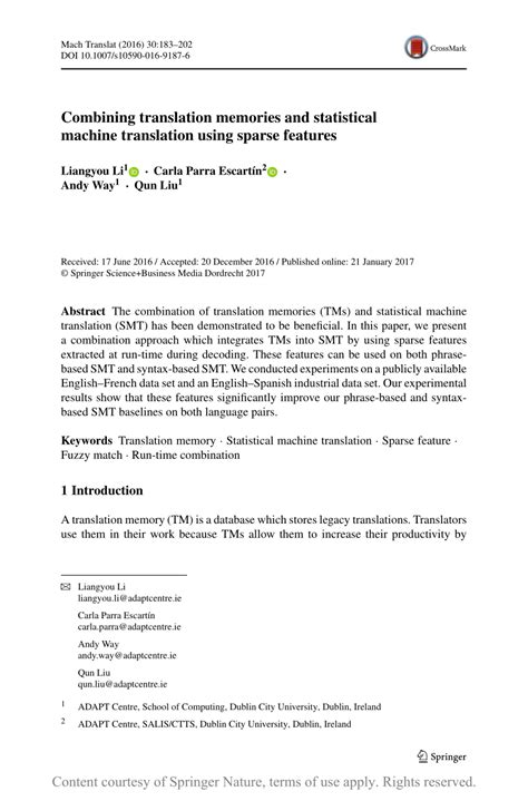 Combining Translation Memories And Statistical Machine Translation