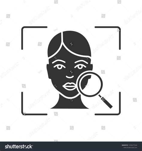 Face Scanning Glyph Icon Silhouette Symbol Stock Vector Royalty Free