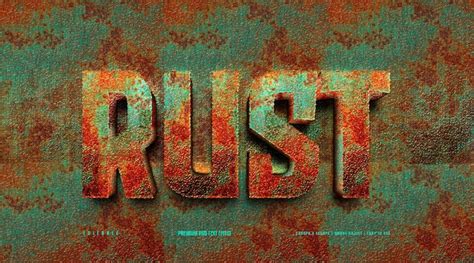 Premium PSD Rust Editable Premium Psd Text Effect