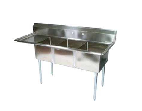 John Boos E3s8 15 14l15 X E Series 3 Compartment 15x15x14 Sink W 15