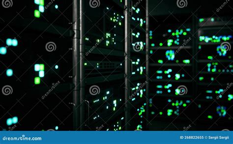 Modern Server Room With Supercomputers Light Stock Image Image Of