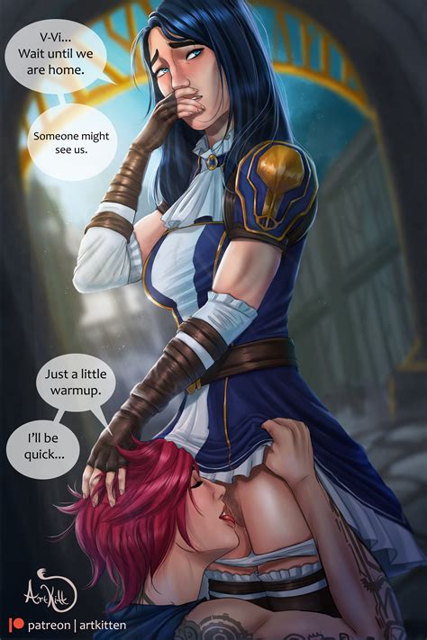 Rule 34 2girls Arcane Arcane Caitlyn Arcane Vi Artkitt Creations Caitlyn Kiramman Cunnilingus