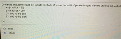 Solved Determine Whether The Given Set Is Finite Or