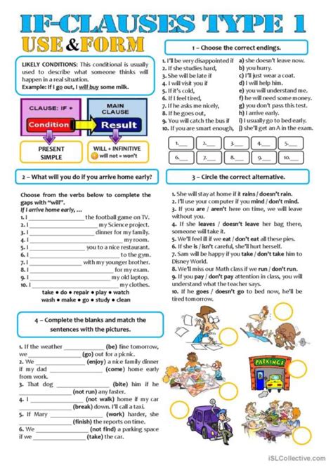 First Conditional English ESL Worksheets Pdf Doc